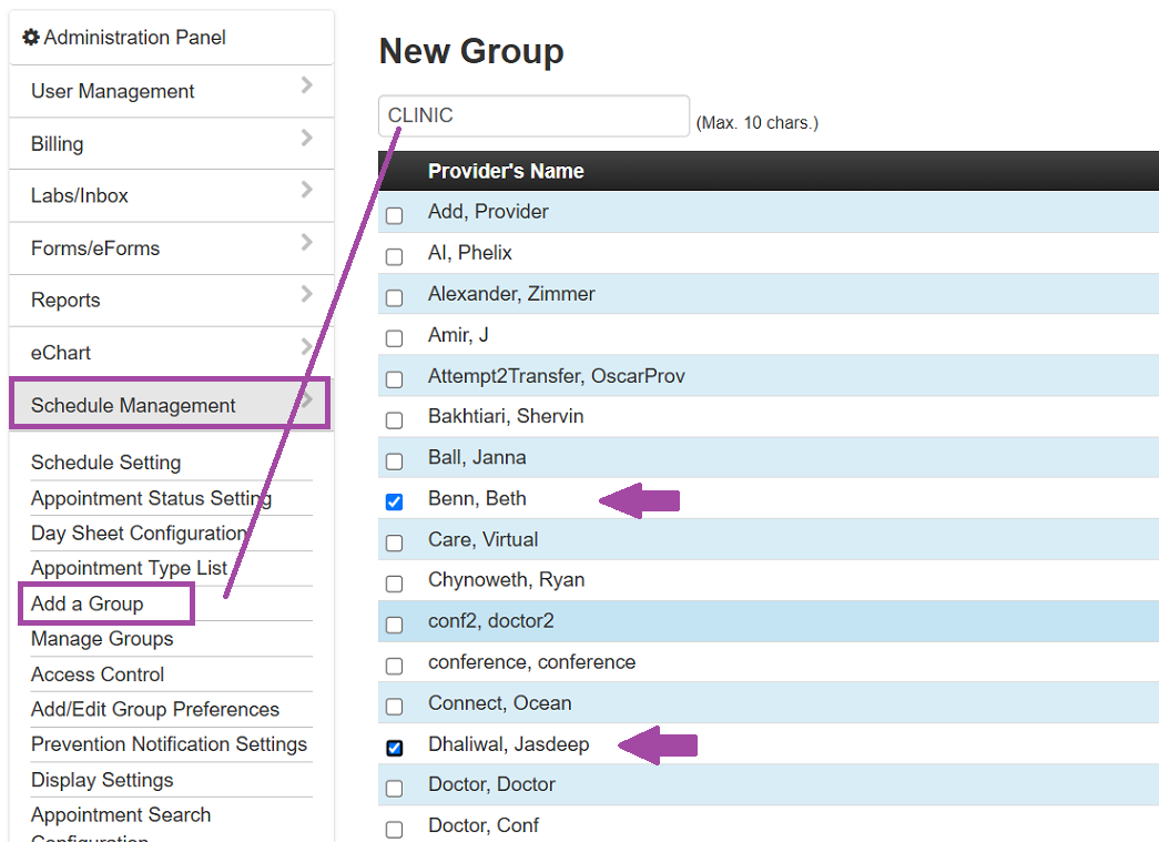Managing Group Schedules – Oscar Pro Support