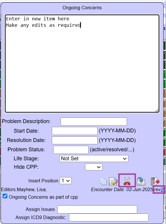 CPP Management (Social and Medical History, Ongoing Concerns and ...