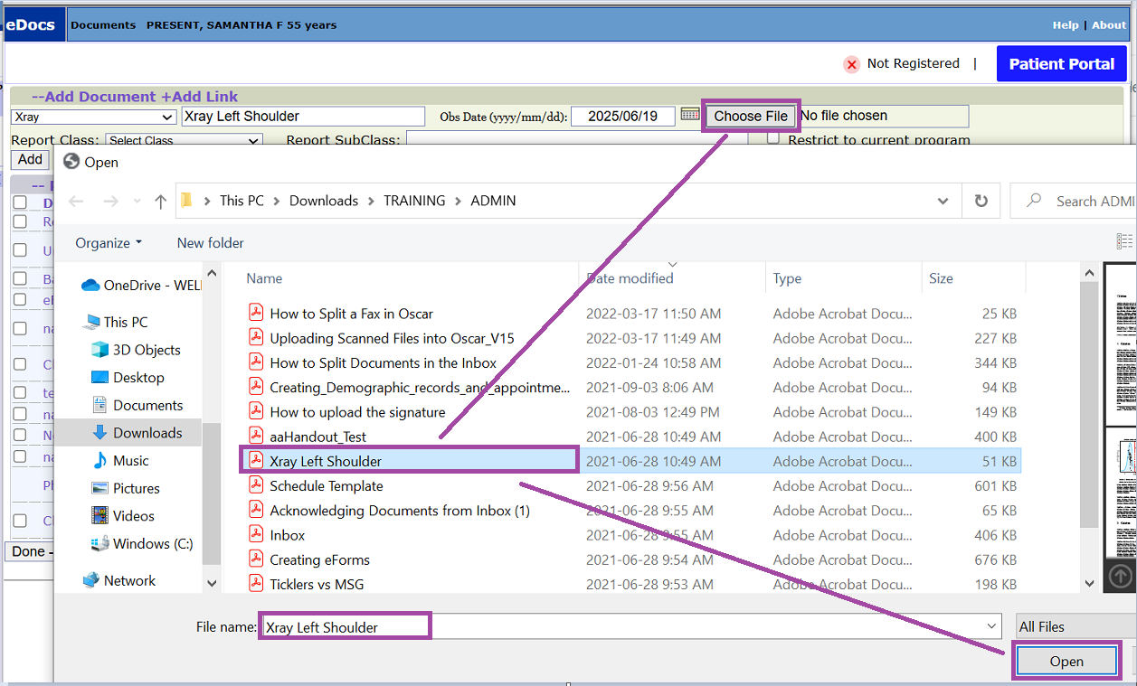Uploading Documents – Oscar Pro Support