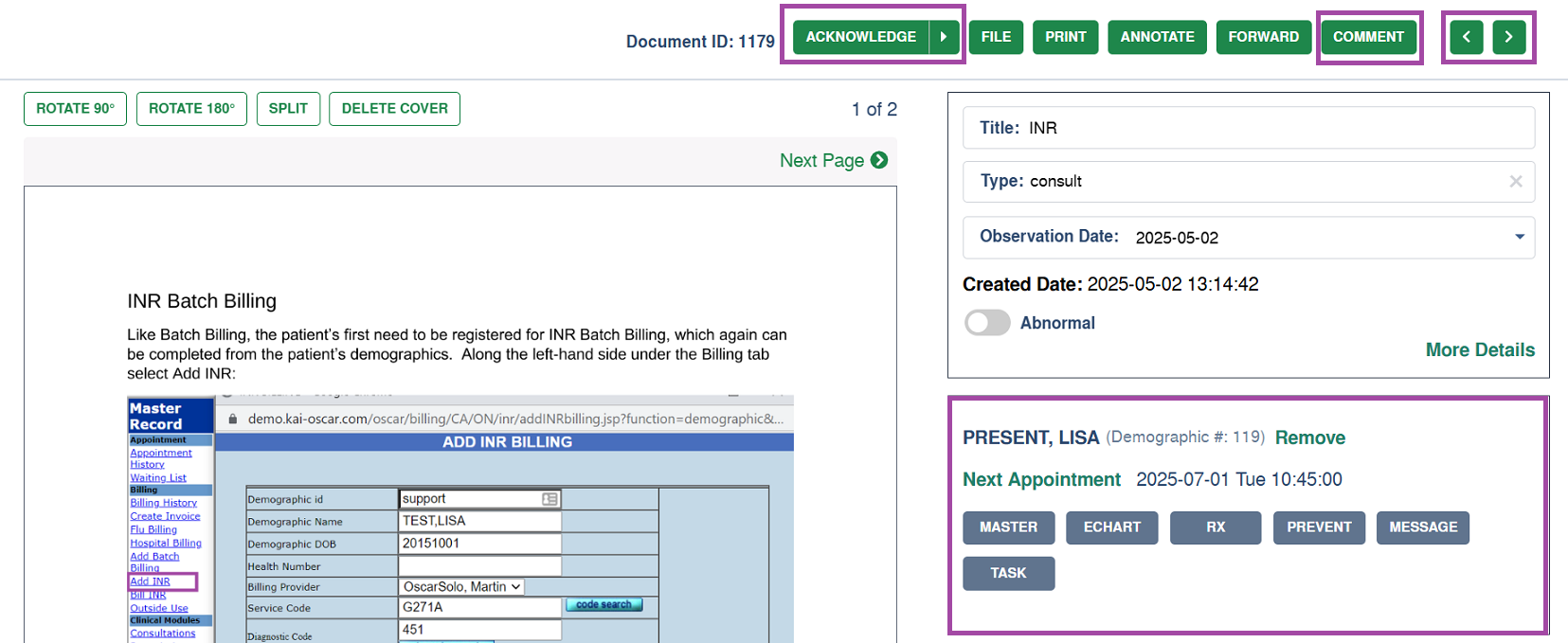 Clinical Inbox Overview – Oscar Pro Support