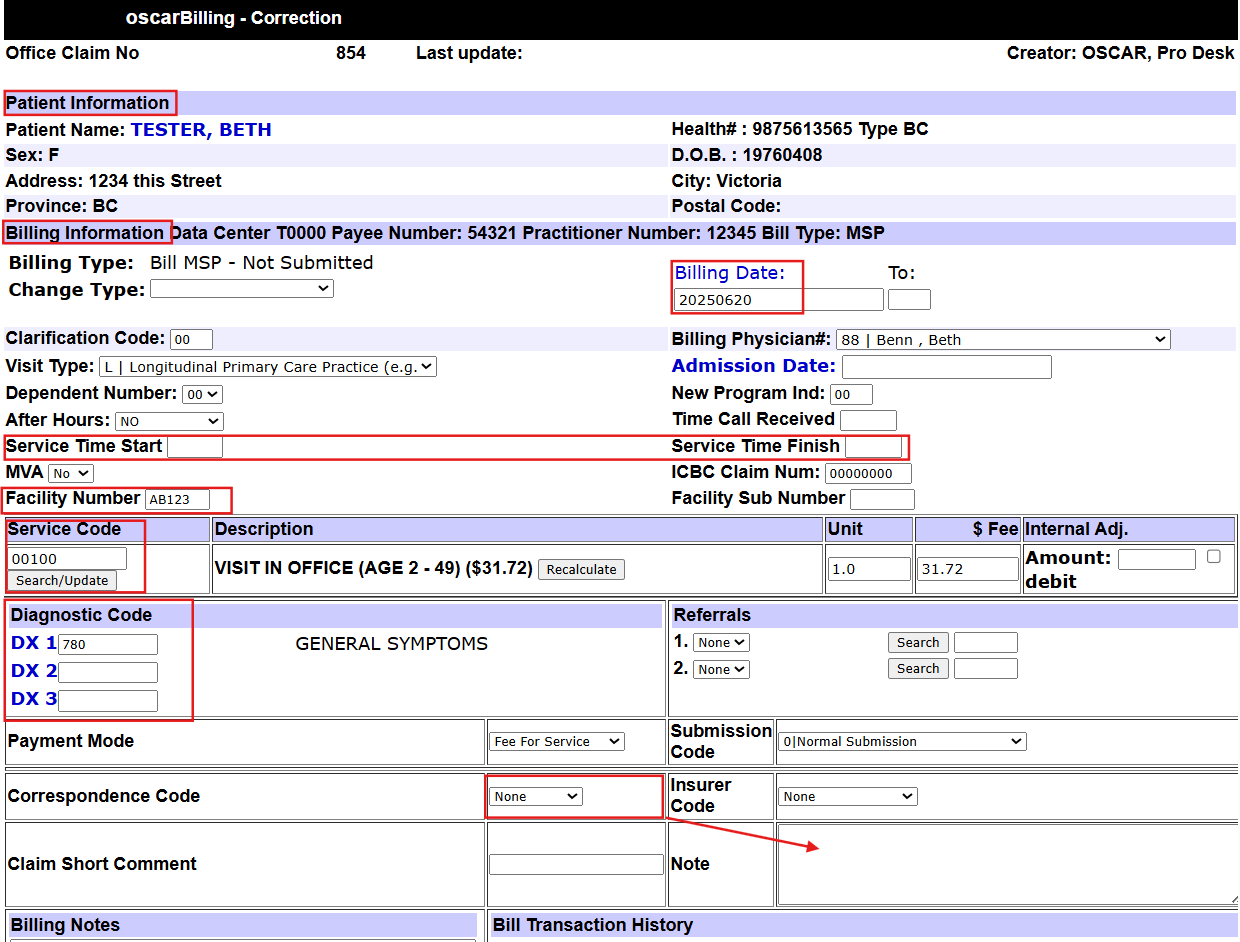Edit an MSP Invoice - BC – Oscar Pro Support