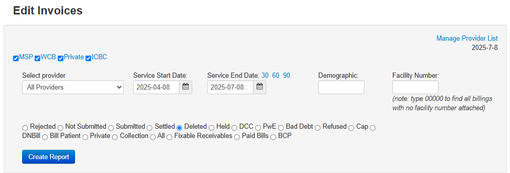 Billing History and Statuses - BC – Oscar Pro Support