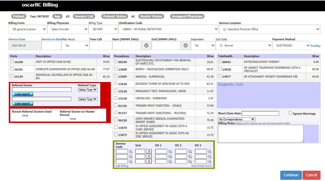 Managing Referral Physicians for Billing - BC – Oscar Pro Support