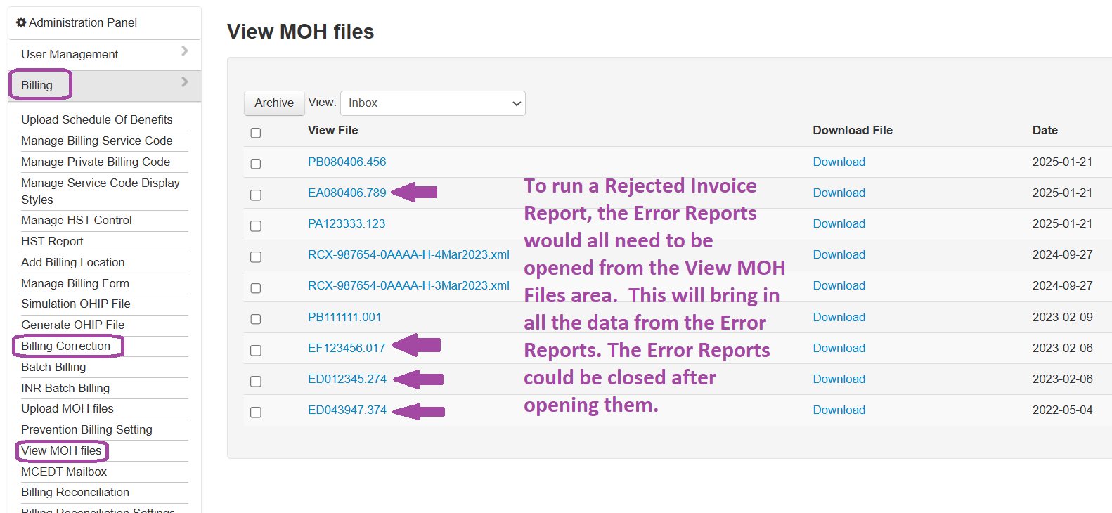 EH2 Corrections - ON – Oscar Pro Support