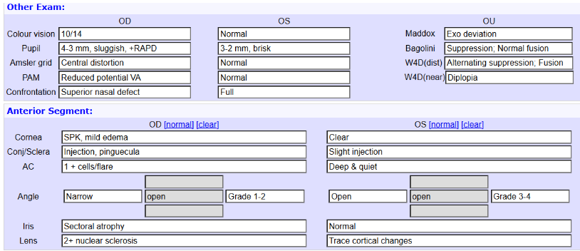 Exam Templates For Ophthalmology – Oscar Pro Support