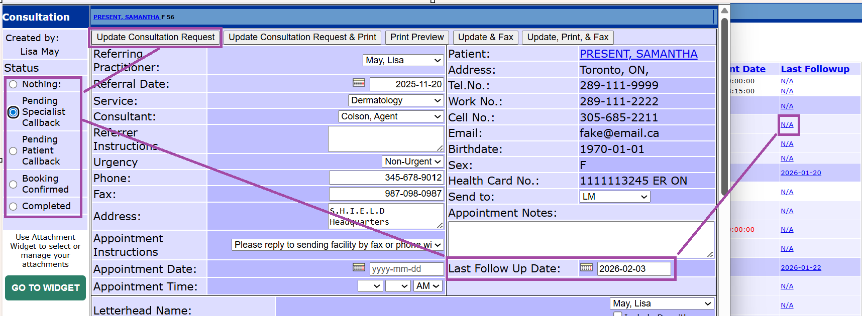 Consultations Tab Management For Referrals – Oscar Pro Support