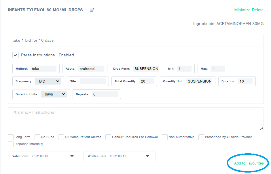 PRO UI - How to Create a Prescription Favourite – Oscar Pro Support